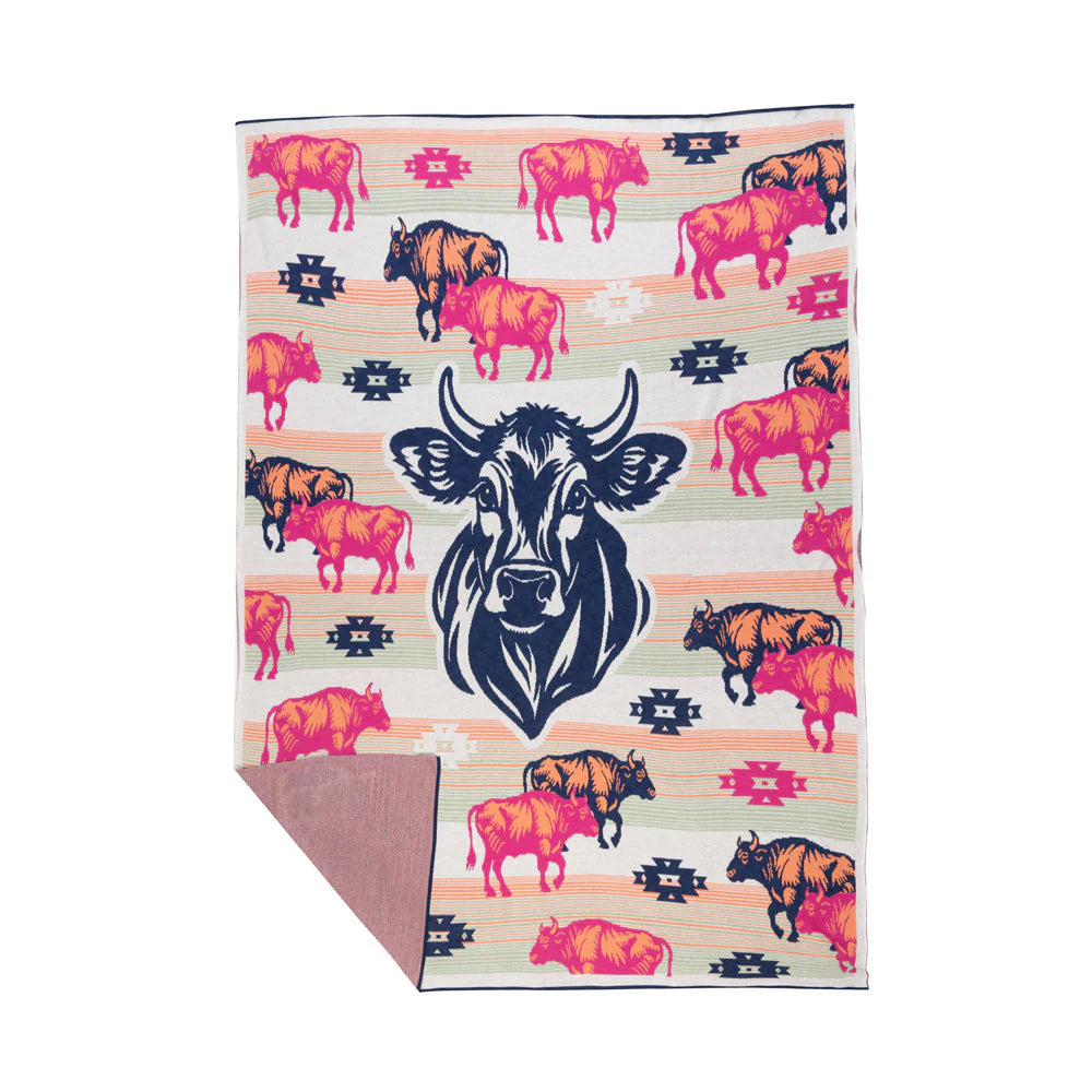 Myra Ruby the Cow Woven Throw S-11452– Cherokee Trading Post OK