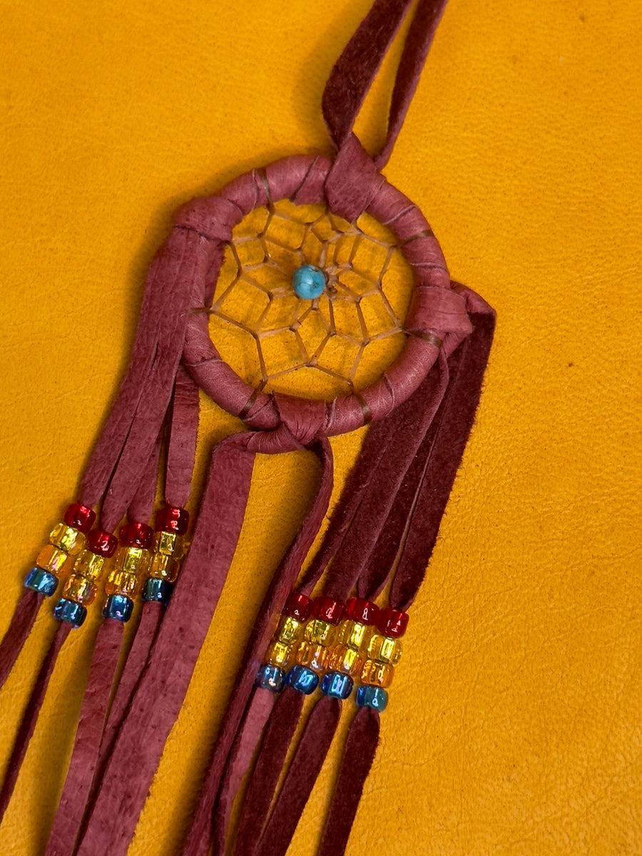 1" Handmade Dreamcatcher - Burgundy– Cherokee Trading Post OK