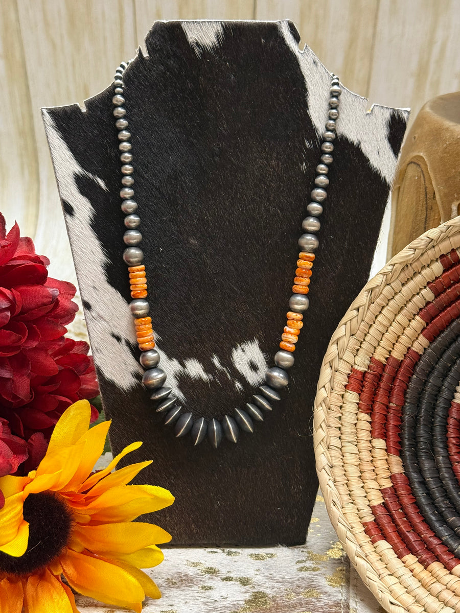 Silver Pearl/Spiny Oyster Necklace HOO-– Cherokee Trading Post OK