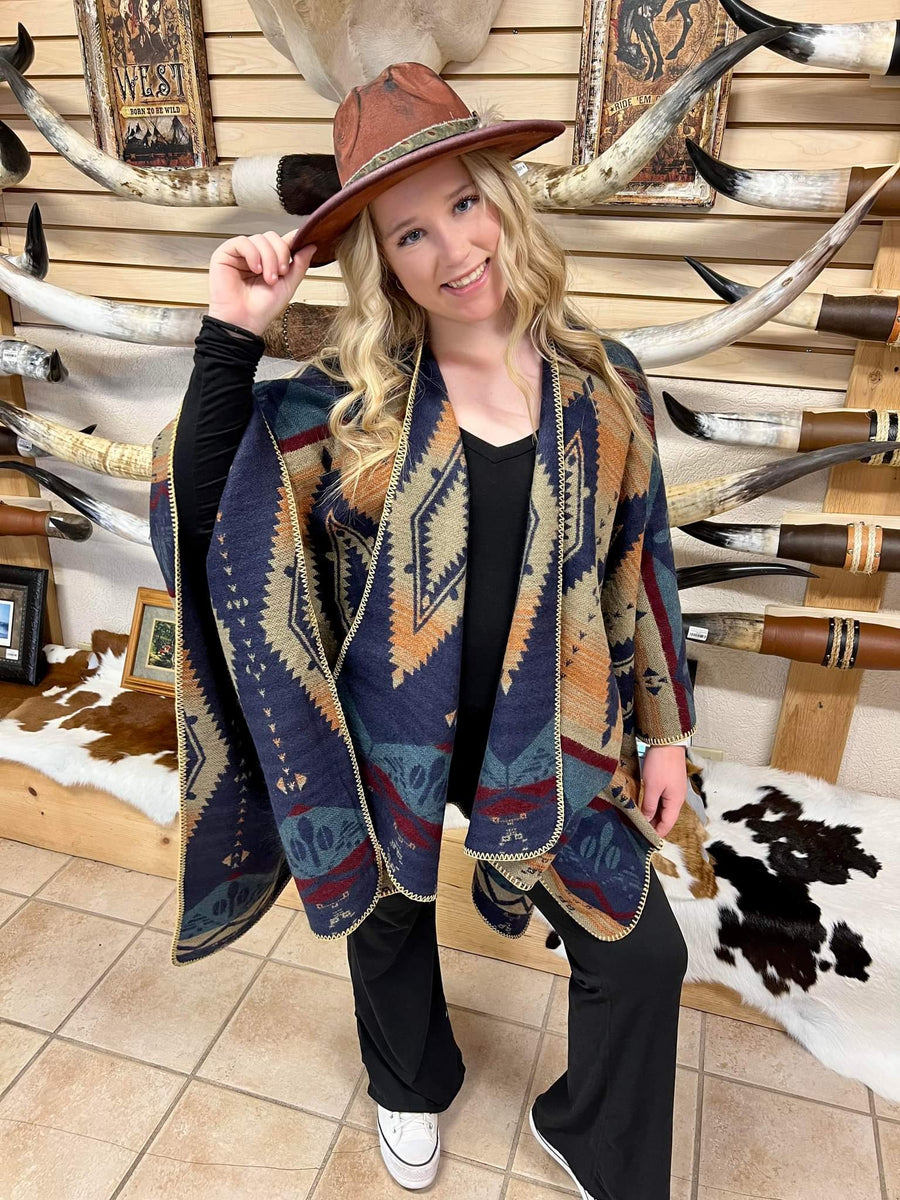 SW Reverse Poncho– Cherokee Trading Post OK