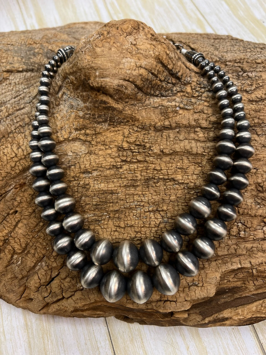 Navajo Handmade 2 Strand Pearl Necklace RAC– Cherokee Trading Post OK