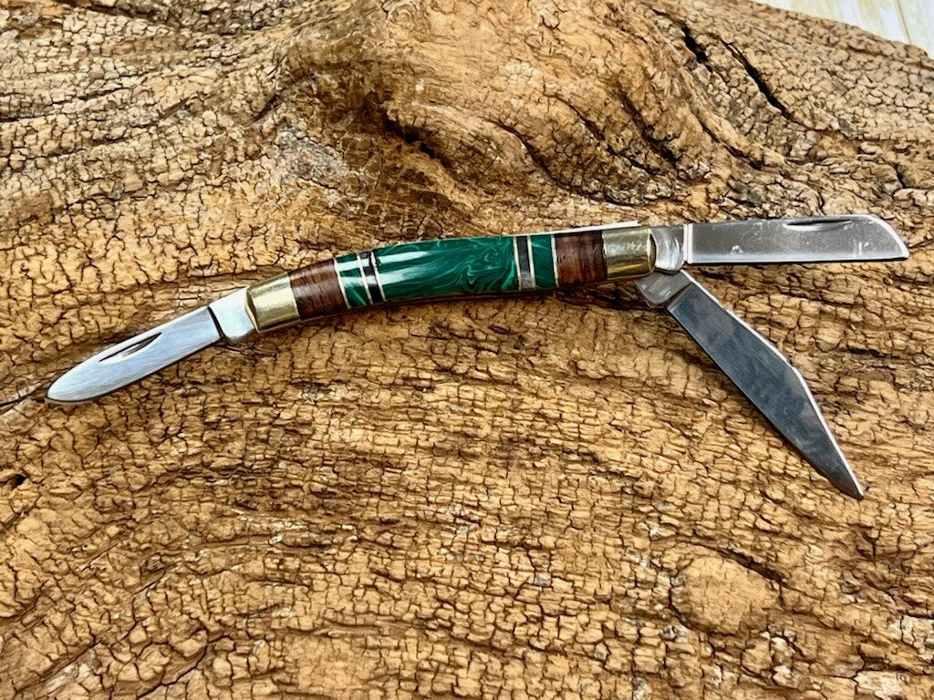 Native Inspired Design Handle Medium Stockman 3 Blade– Cherokee Trading ...